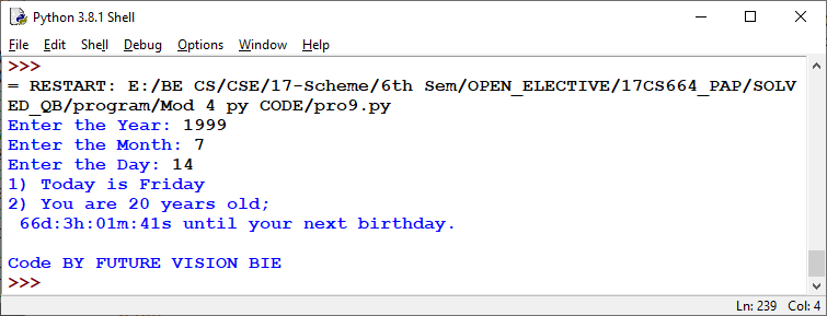 Answer Script 17cs664 Python Application Programming Module 4